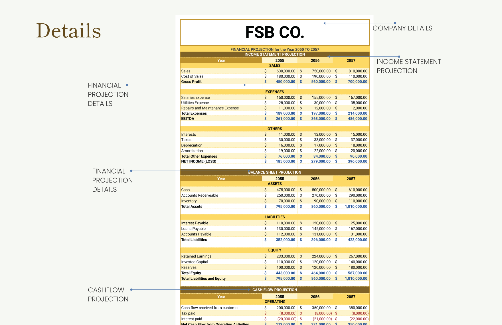 Free Financial Projection Template - Excel, Google Sheets | Template.net