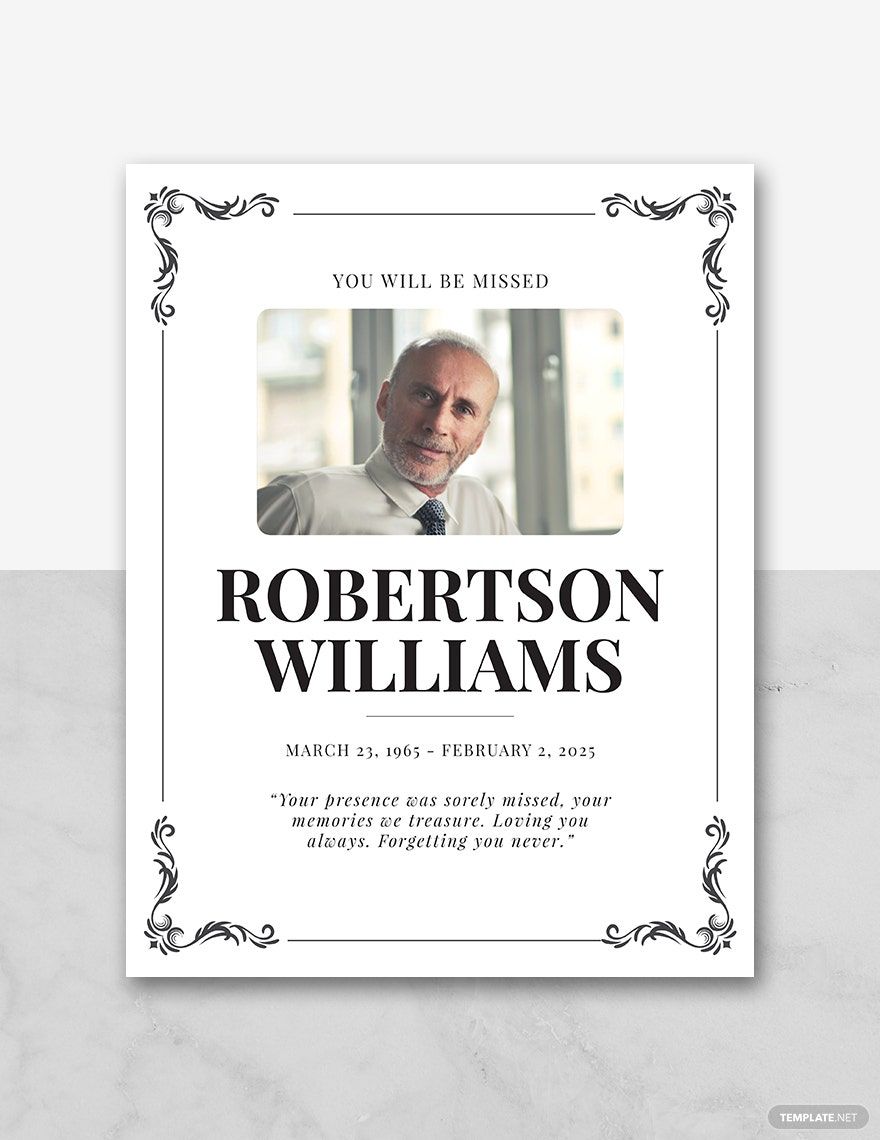 Obituary Program Template Download In Word Illustrator PSD Apple 