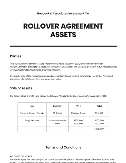 Technology Agreement Template