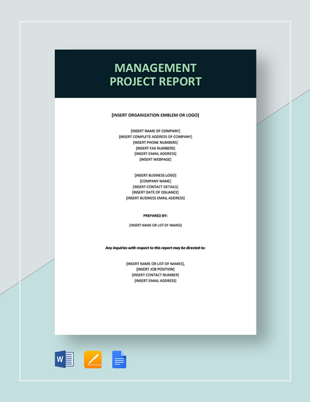 Free 40+ Project Report Templates - PDF, word, Doc, Pages