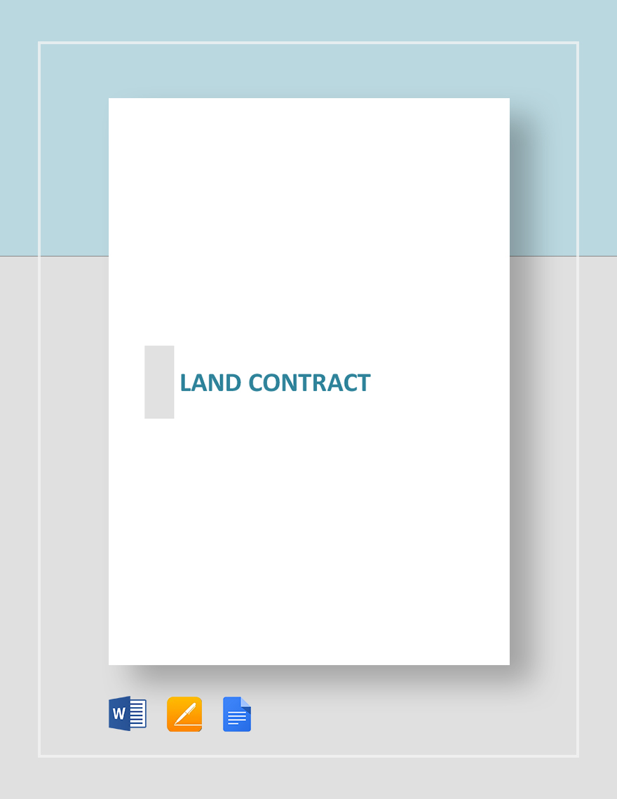 Land Contract Template - Google Docs, Word, Apple Pages | Template.net