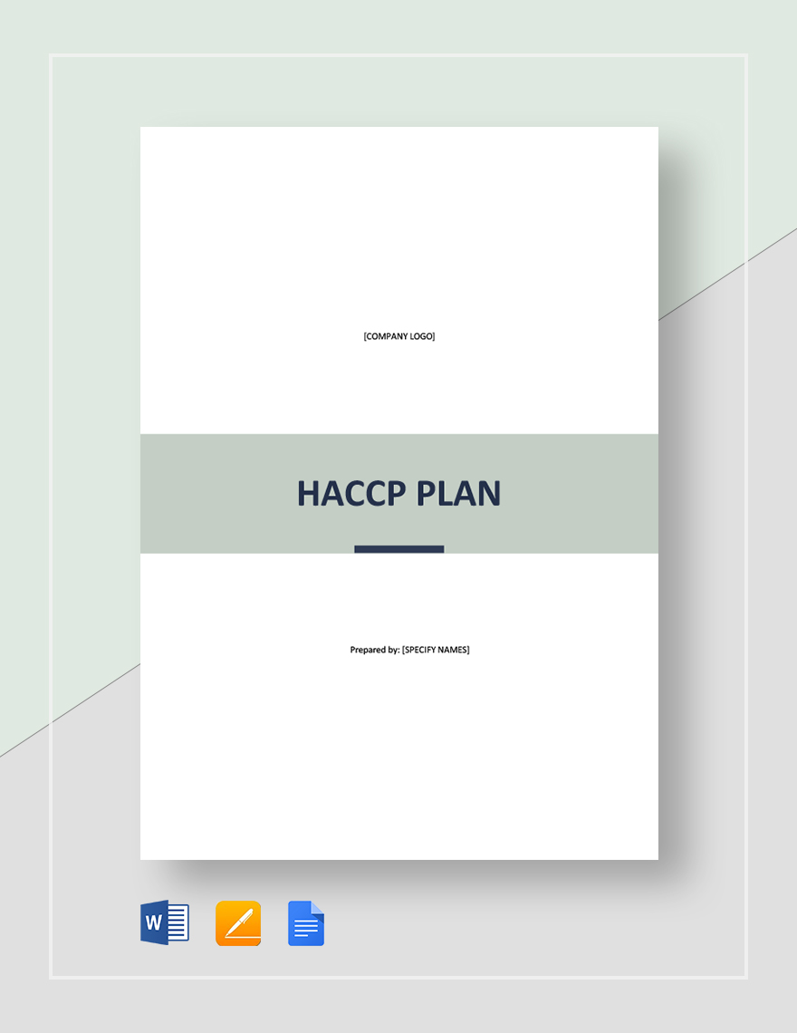 HACCP Food Safety Plan Template - Google Docs, Word, Apple Pages, PDF ...