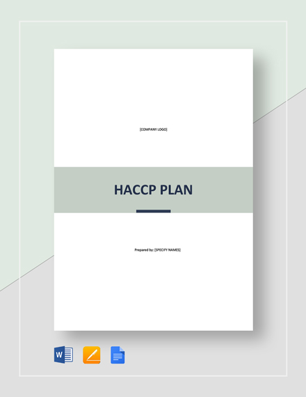 HACCP Food Safety Plan Template - Google Docs, Word, Apple Pages, PDF ...
