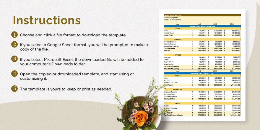Free Daycare Financial Projections Template Google Sheets Excel 