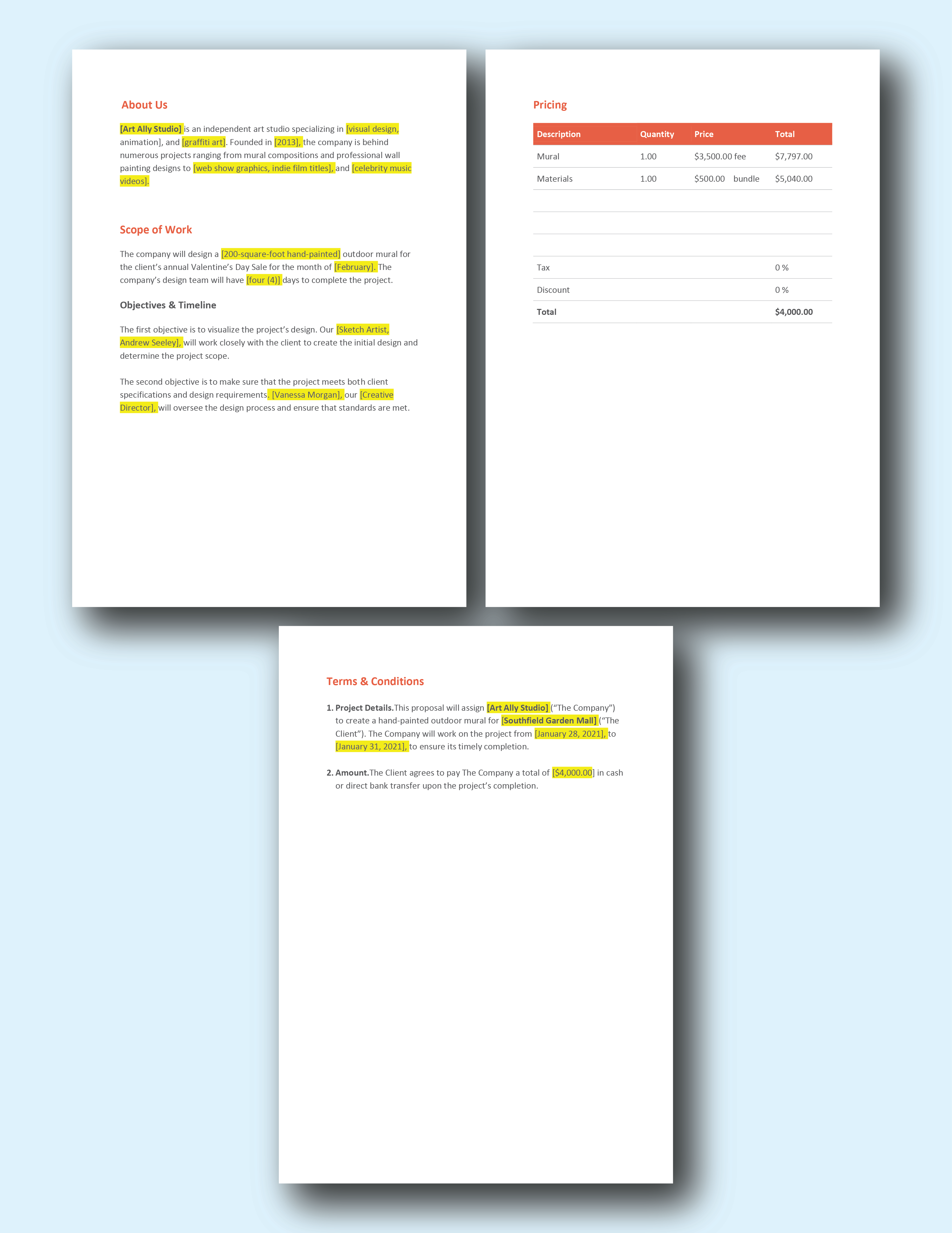 Art Proposal Template - Google Docs, Word, Apple Pages, PDF | Template.net