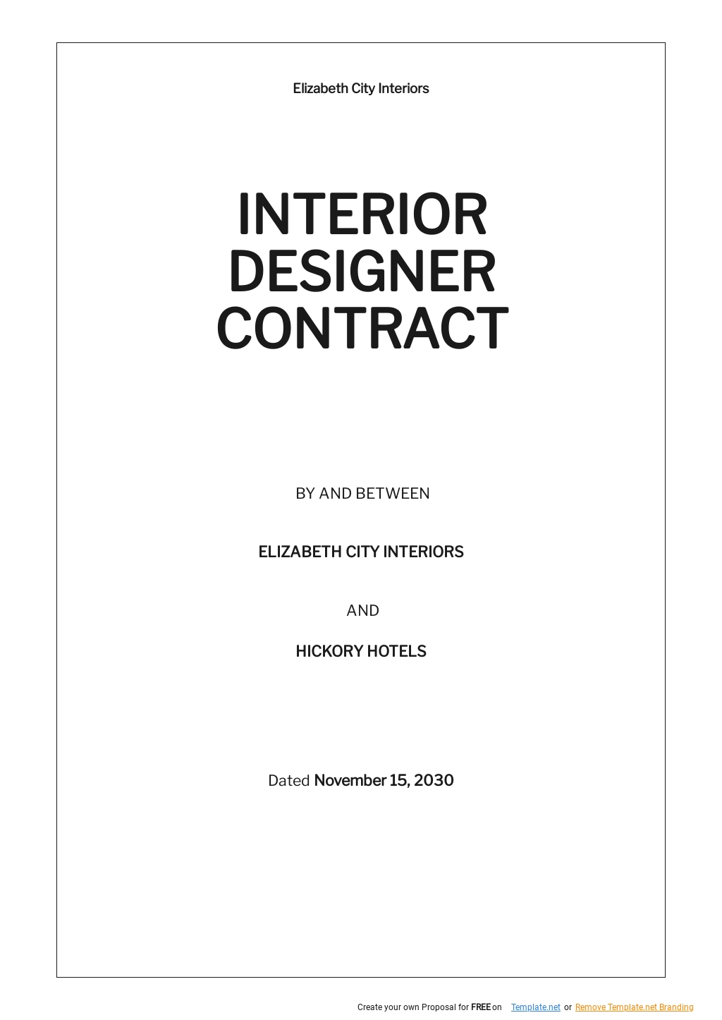 Interior Designer Contract Template Google Docs Word Apple Pages 
