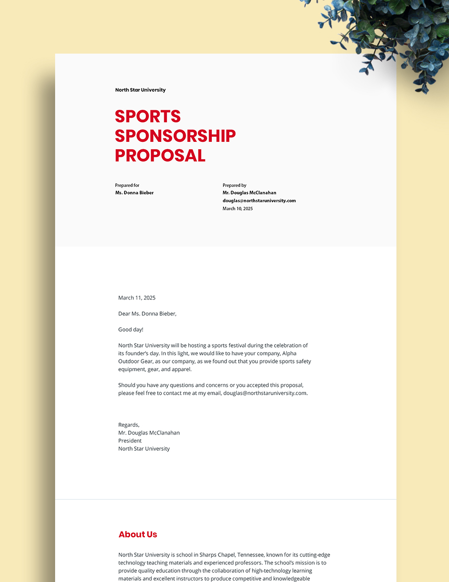 Sports Sponsorship Proposal Template Google Docs Word Apple Pages 