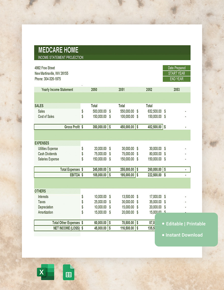 Daycare Financial Projections Template Google Sheets Excel Daycare Financial Projections Template Google Sheets Excel