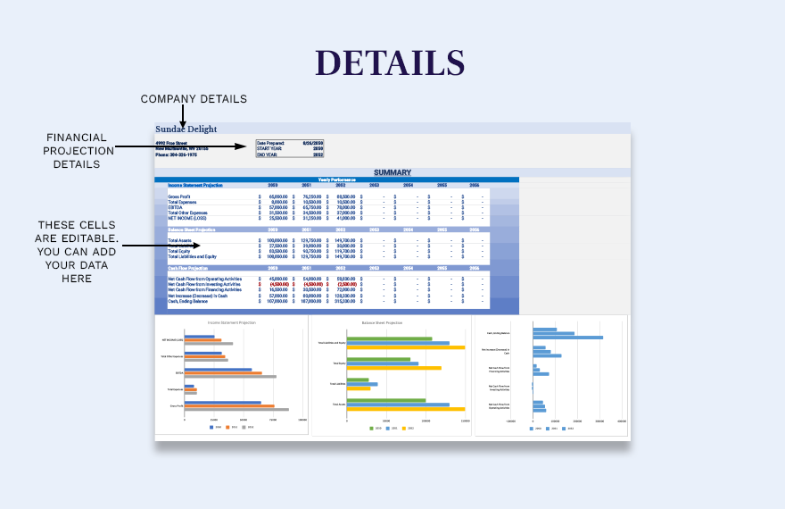 Ice Cream Shop Financial Projections Template - Google Sheets, Excel ...