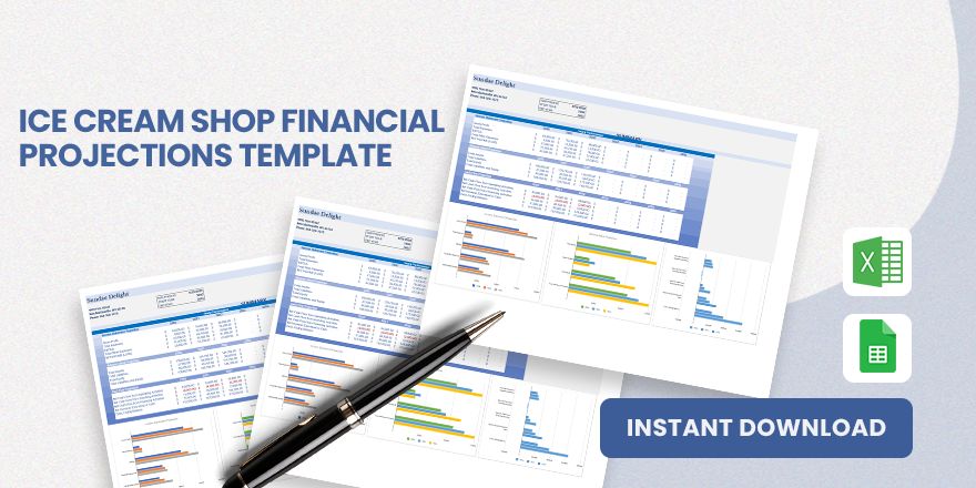 Ice Cream Shop Financial Projections Template - Google Sheets, Excel ...