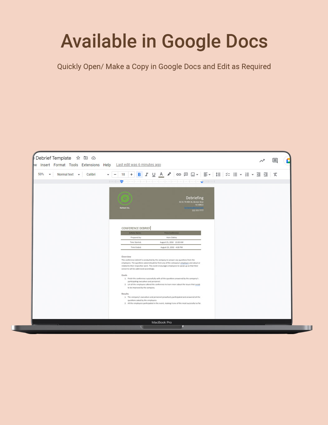Conference Debrief Template In Google Docs Word Download Template