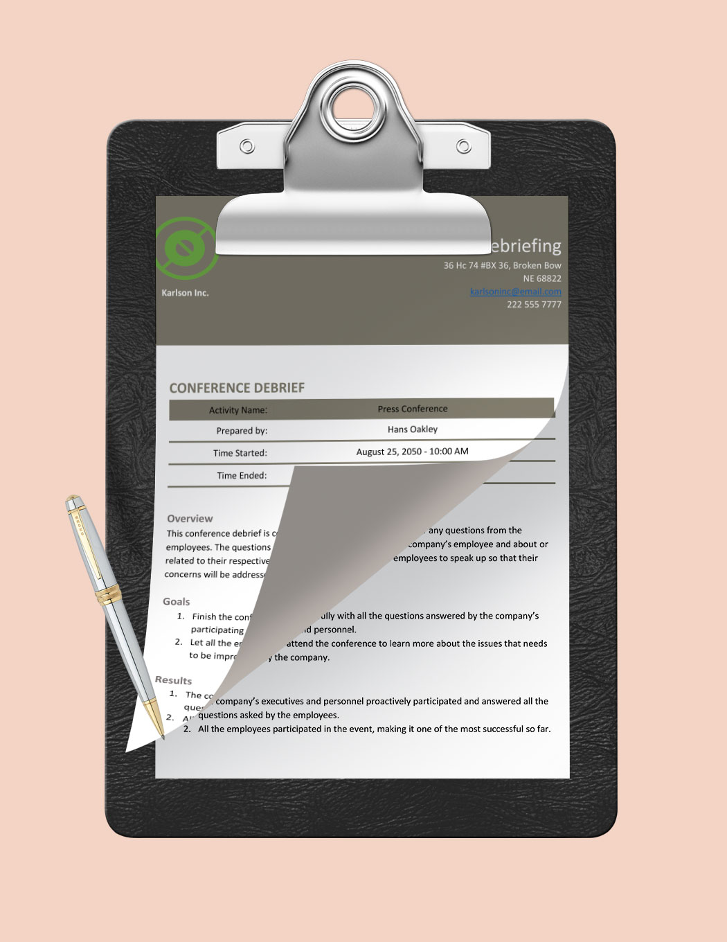 Conference Debrief Template In Google Docs Word Download Template