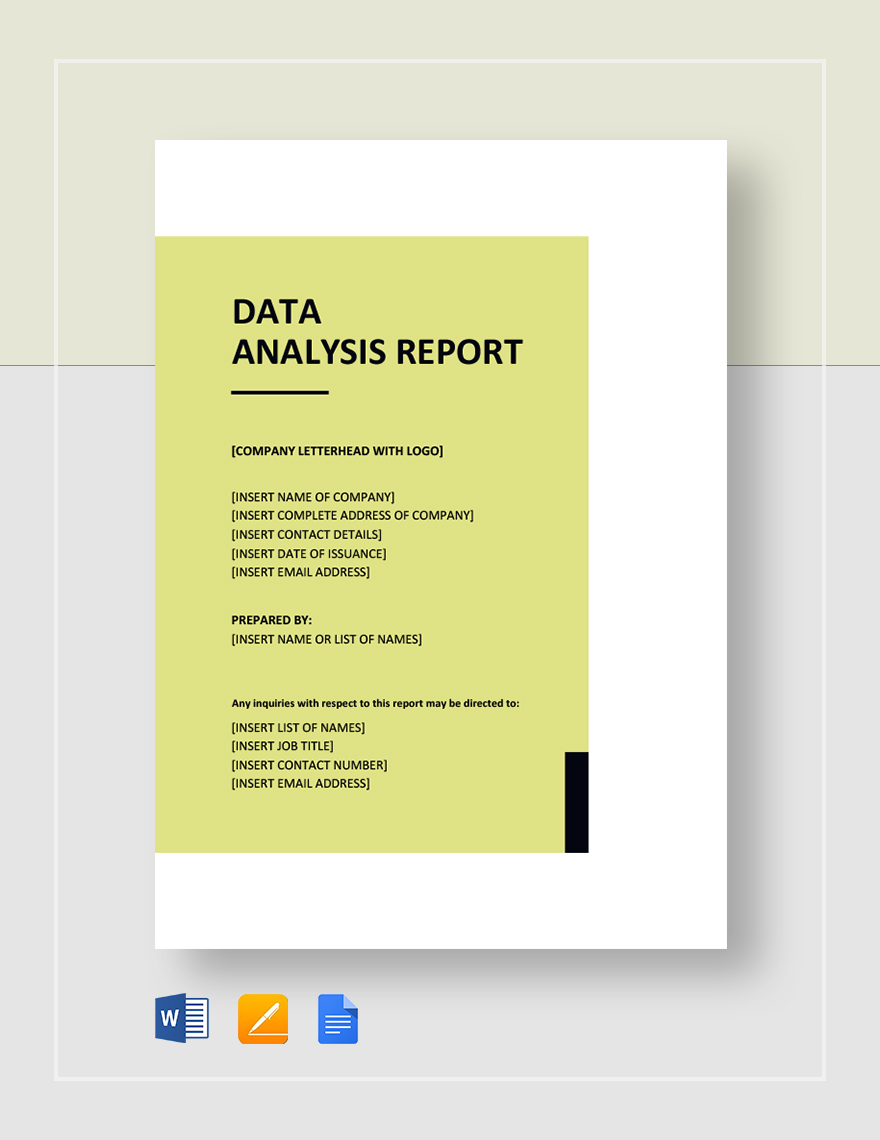 Data Analysis Report Template Google Docs Word Apple Pages Template