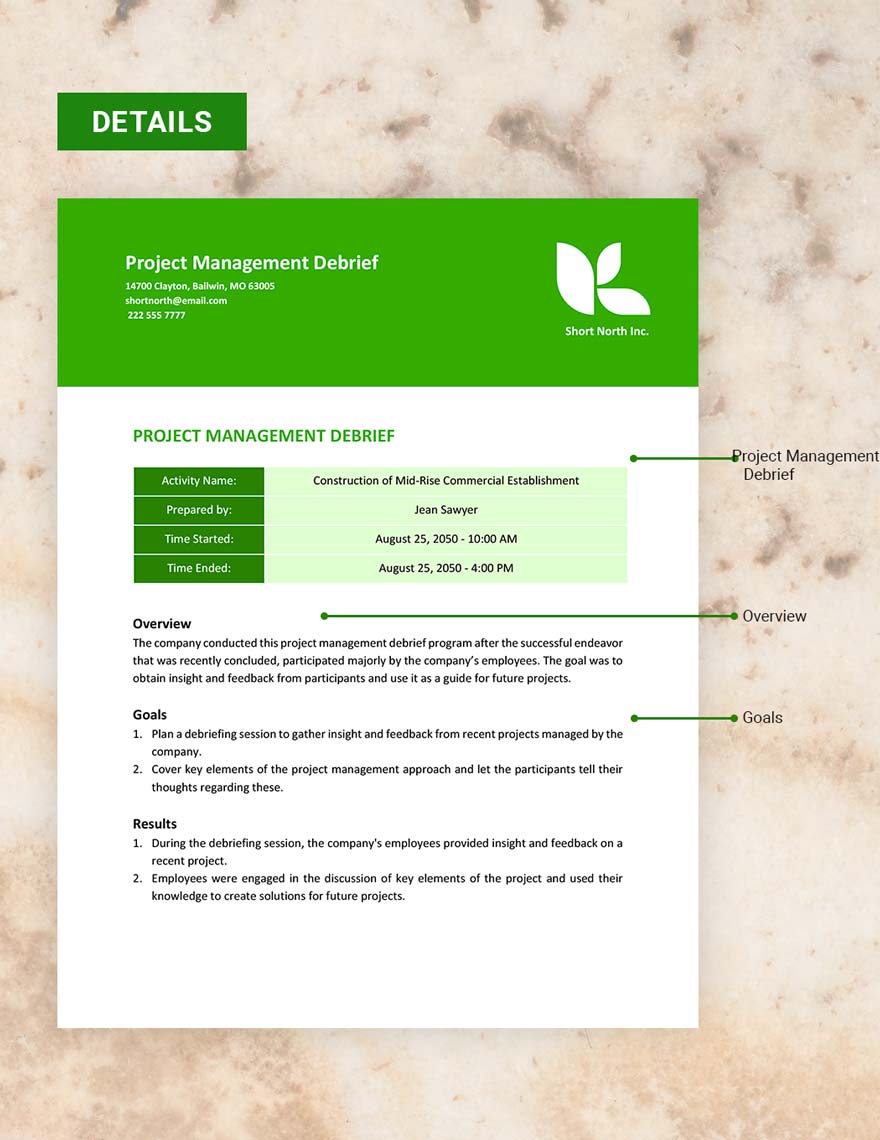 Free Project Management Debrief Template Download In Word Google 