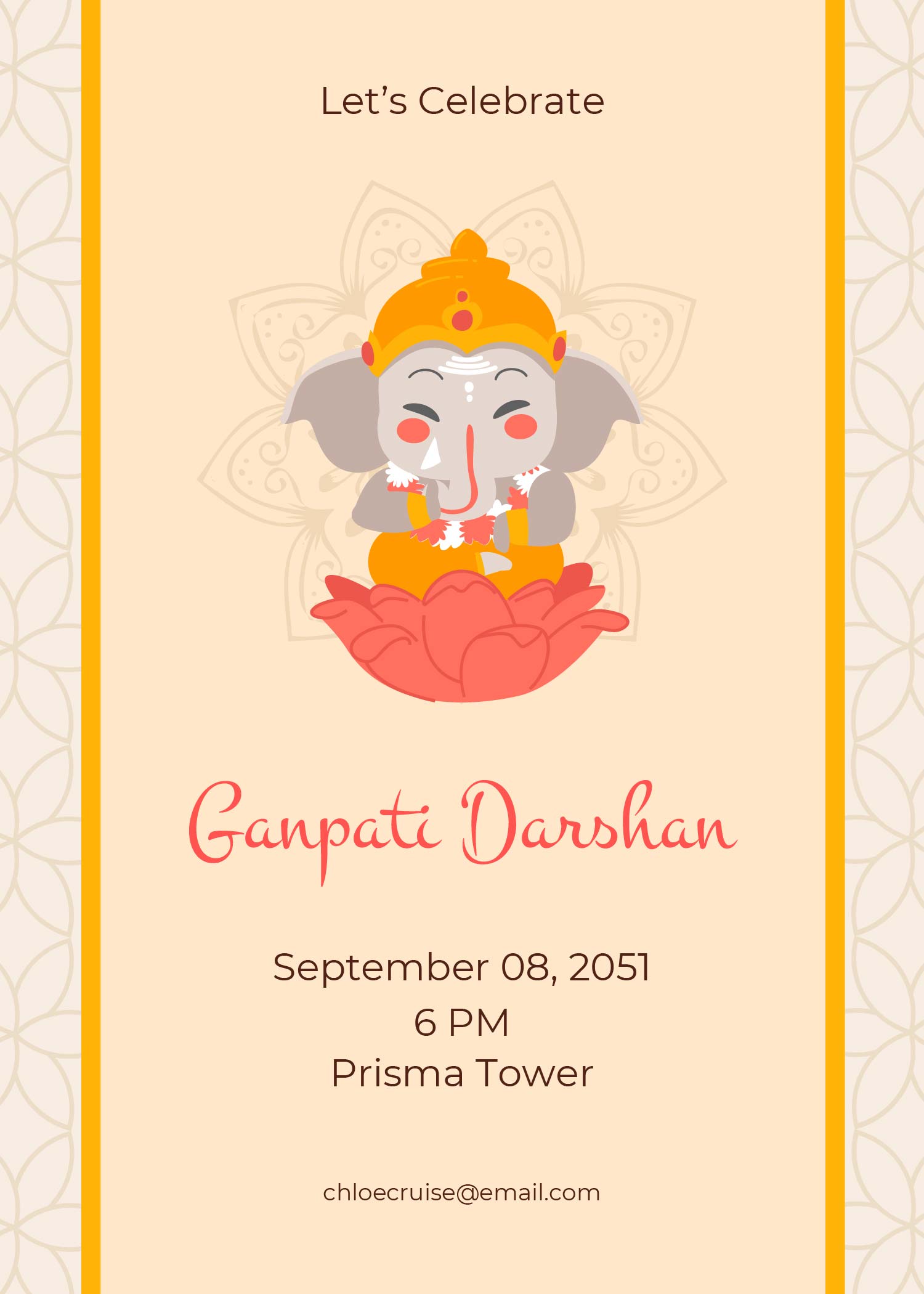 Ganpati Darshan Invitation Template In PSD Illustrator Word Pages Ganpati Darshan Invitation Template In PSD Illustrator Word Pages
