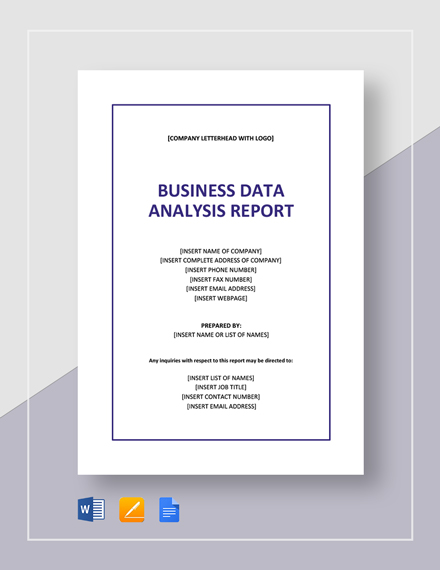 6 Data Analysis Report Templates PDF Word Pages