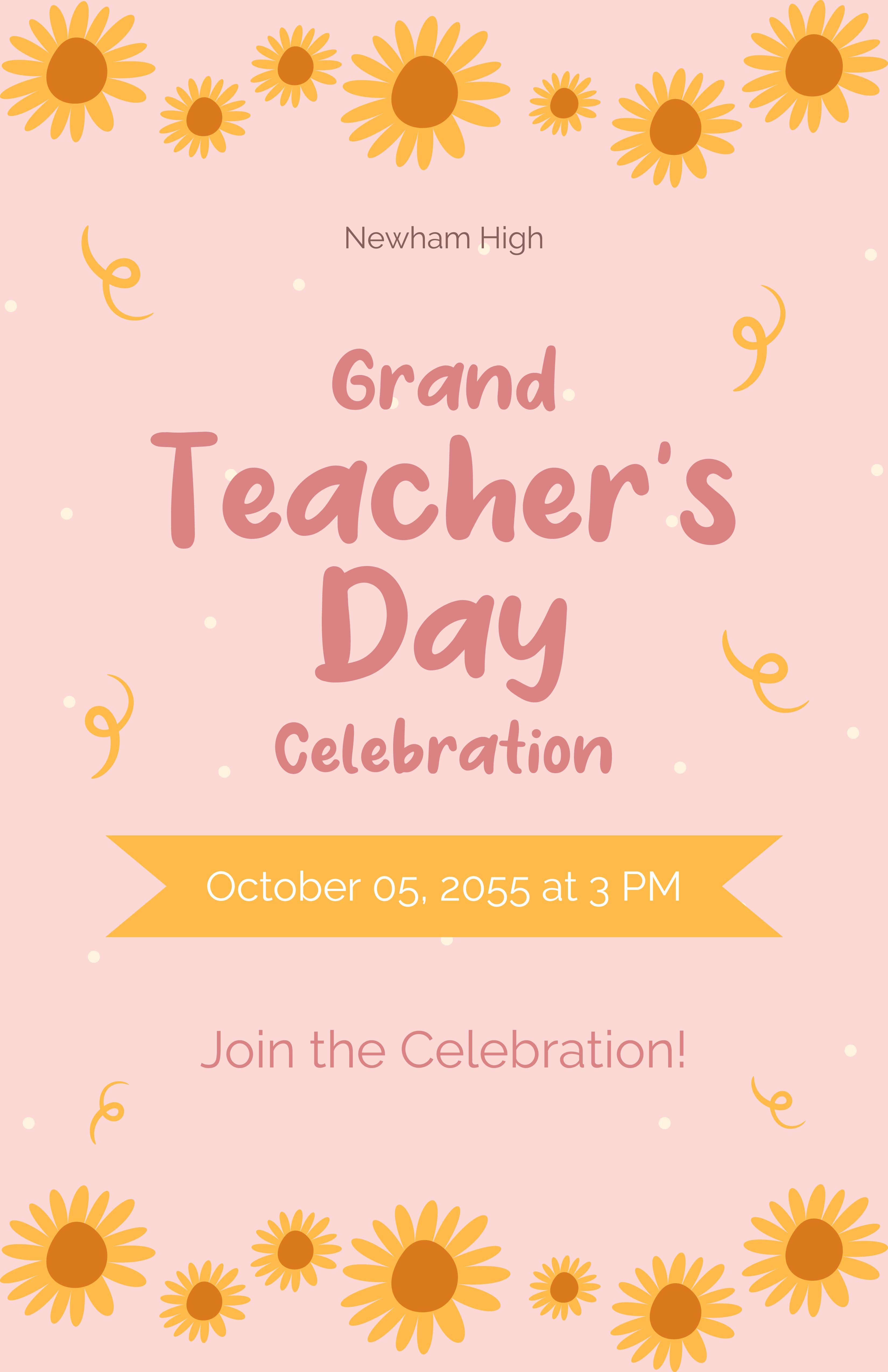 Modern Teacher's Day Poster Template - Edit Online & Download Example ...