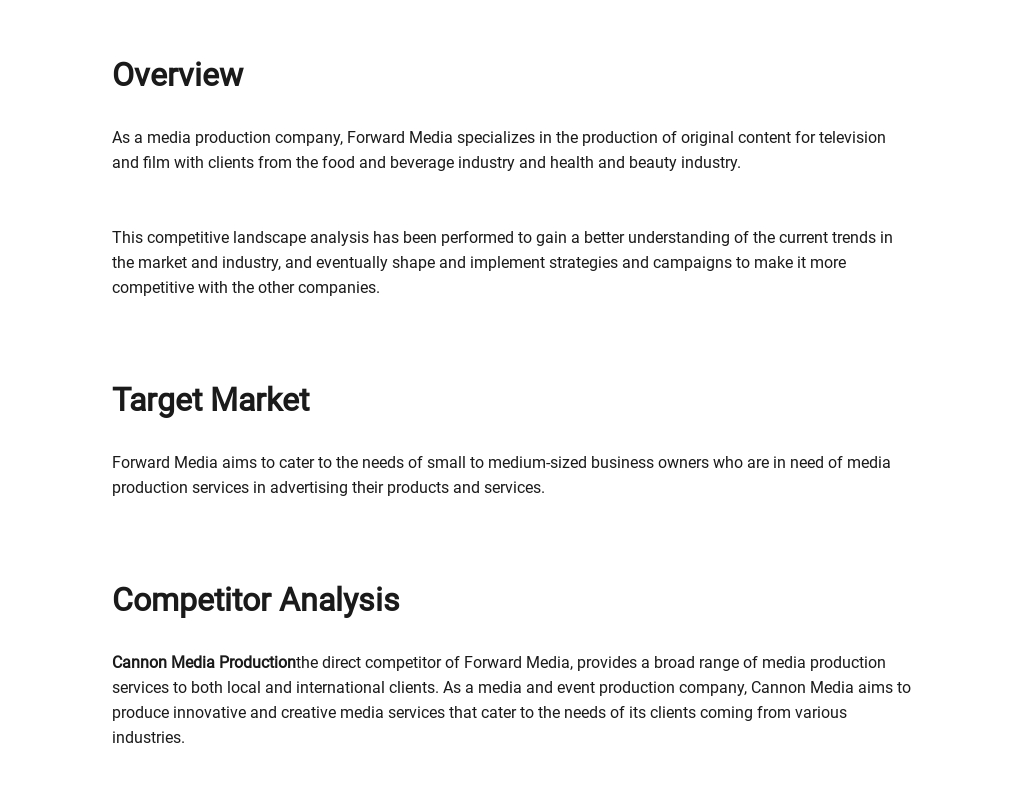 Competitor Landscape Template