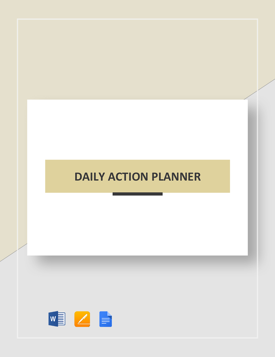 Daily Action Planner Template Download In Word Google Docs PDF Apple Pages Template