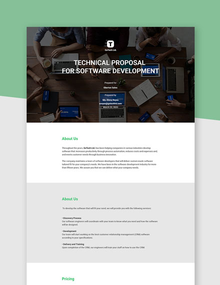 Free Sample of Technical Proposal for a Project Template - Google Docs ...