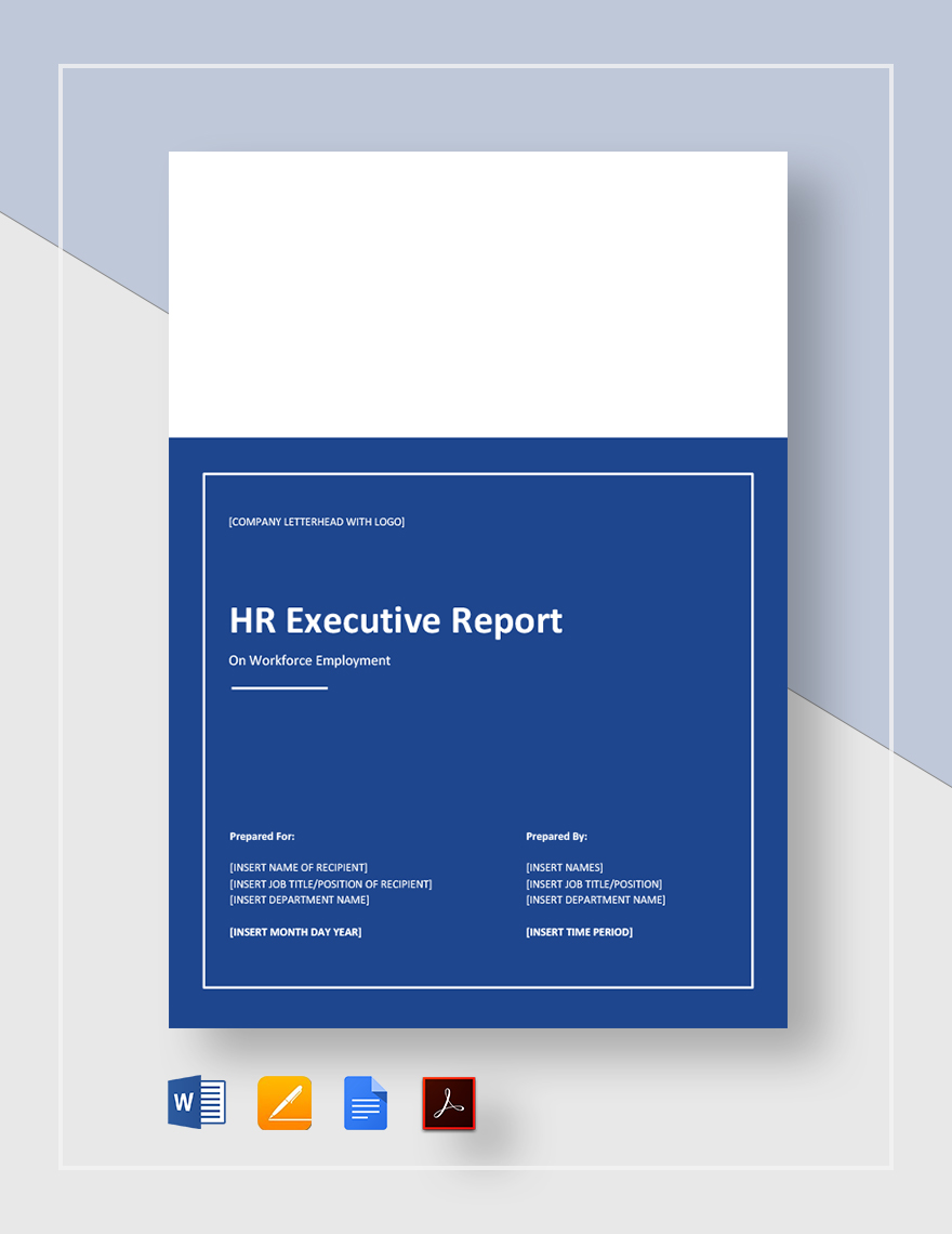 HR Executive Report Template - Google Docs, Word, Apple Pages, PDF ...