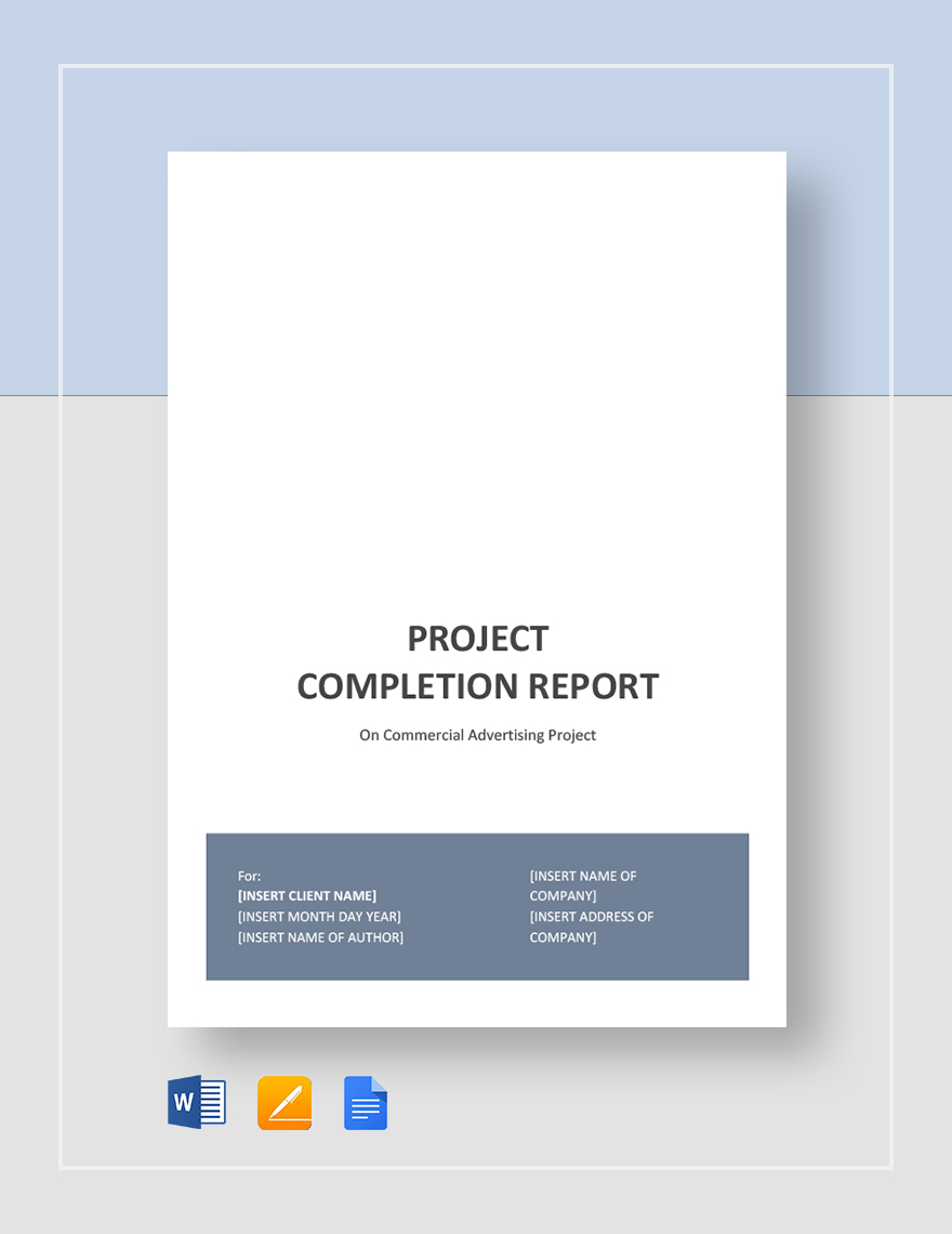 Project Completion Report Template Google Docs Word Apple Pages Template