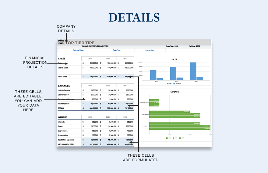 Company Financial Projections Template - Download in Excel, Google ...