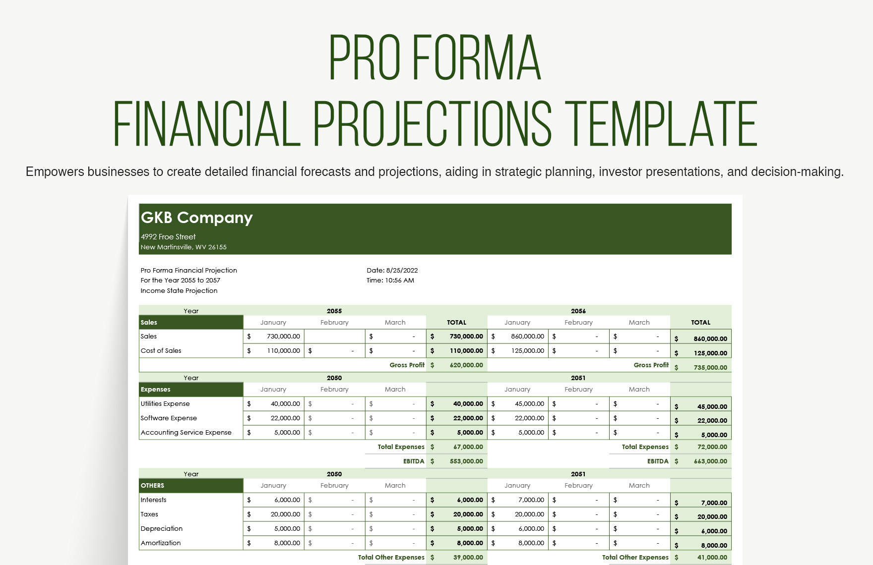 Financial Projection Template In Excel Google Sheets Download