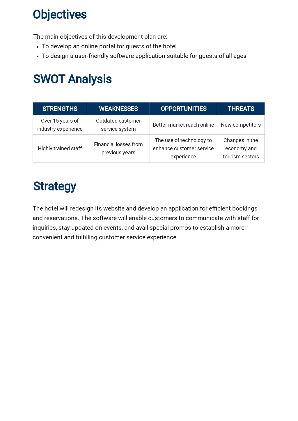 Software Development Plan Template