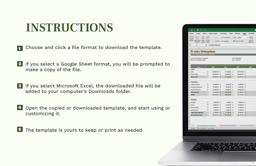 10 Year Financial Projections Template - Download in Excel, Google ...