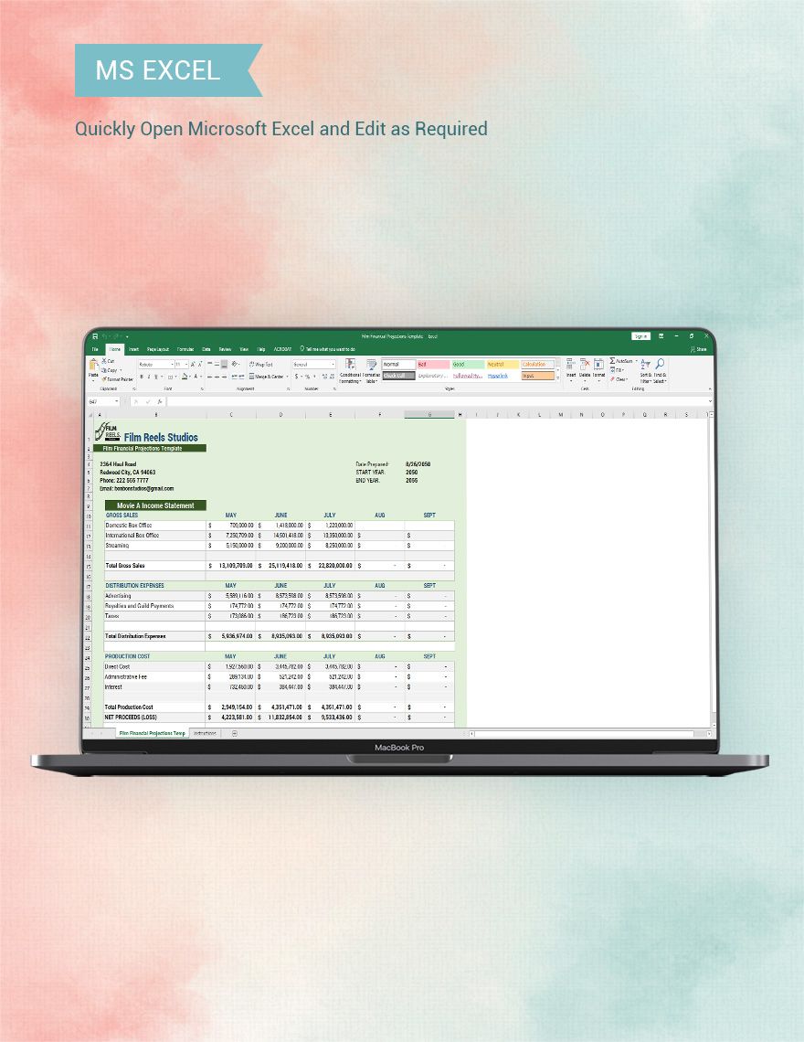 Film Financial Projections Template - Google Sheets, Excel | Template.net Film Financial Projections Template - Google Sheets, Excel | Template.net
