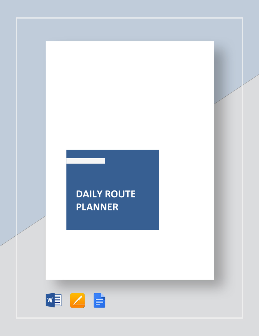 Daily Route Planner Template Google Docs Word Apple Pages PDF 