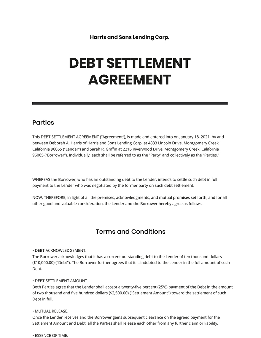 Debt Agreement Templates Documents Design Free Download Template Debt Agreement Templates Documents Design Free Download Template