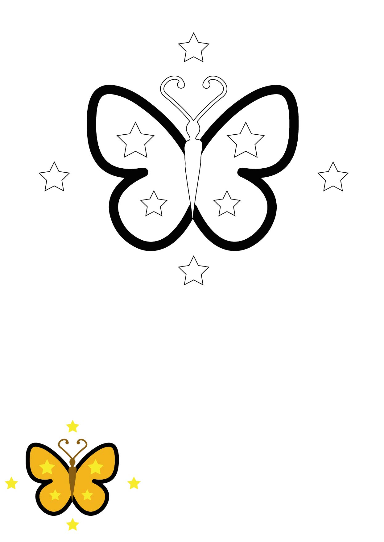 Realistic Butterfly Coloring Page Template - Edit Online & Download ...