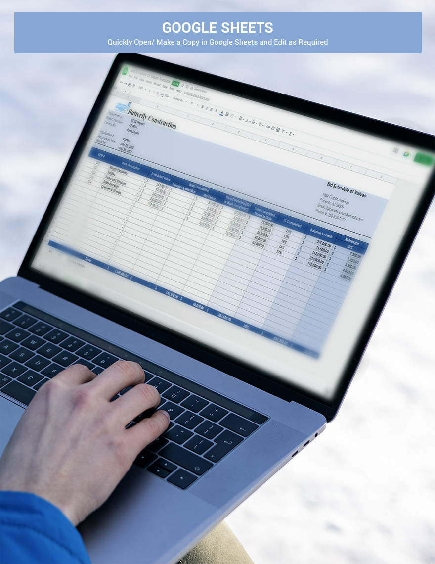 Bid Schedule Of Values Template - Google Sheets, Excel | Template.net