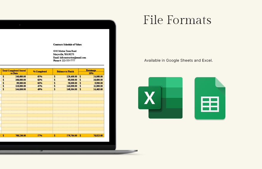 Contracts Schedule Of Values Template - Google Docs, Google Sheets, Excel, Word, Apple Pages ...