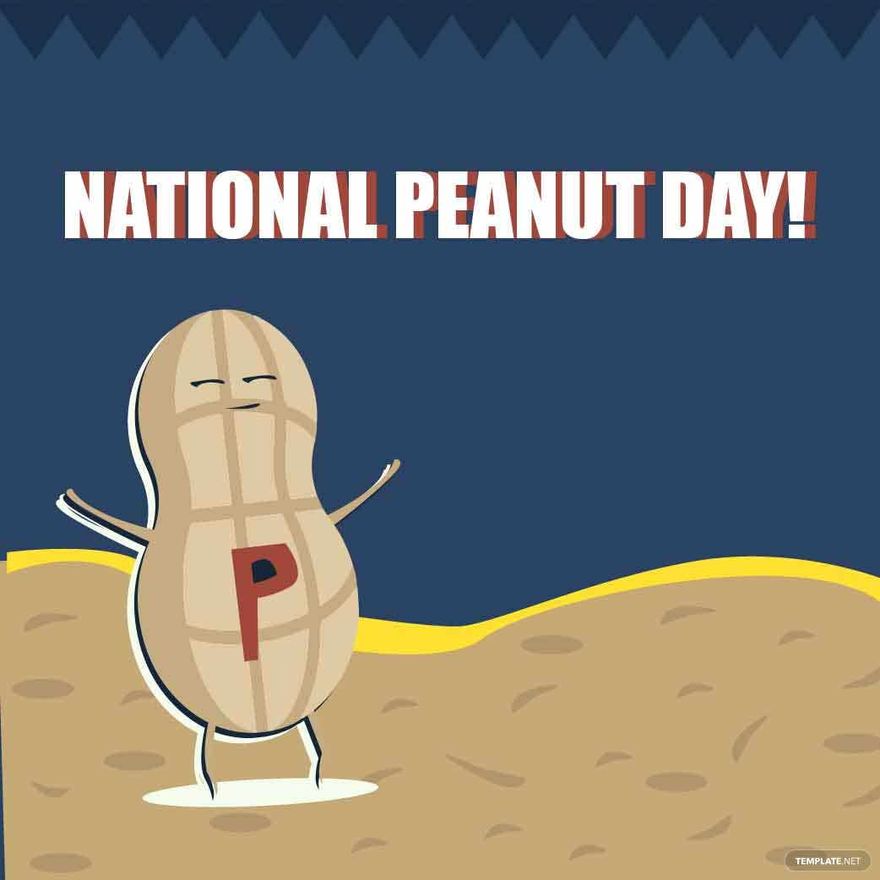 National Peanut Day Wishes Background Template - Edit Online & Download ...