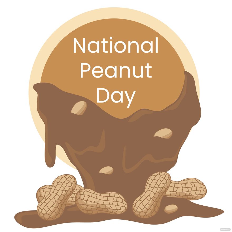 National Peanut Day Cartoon Background Template - Edit Online ...