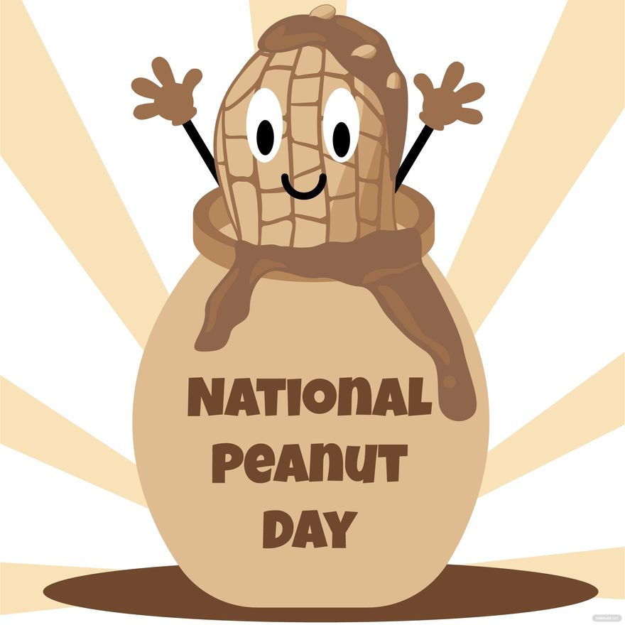 National Peanut Day Cartoon Background Template - Edit Online ...