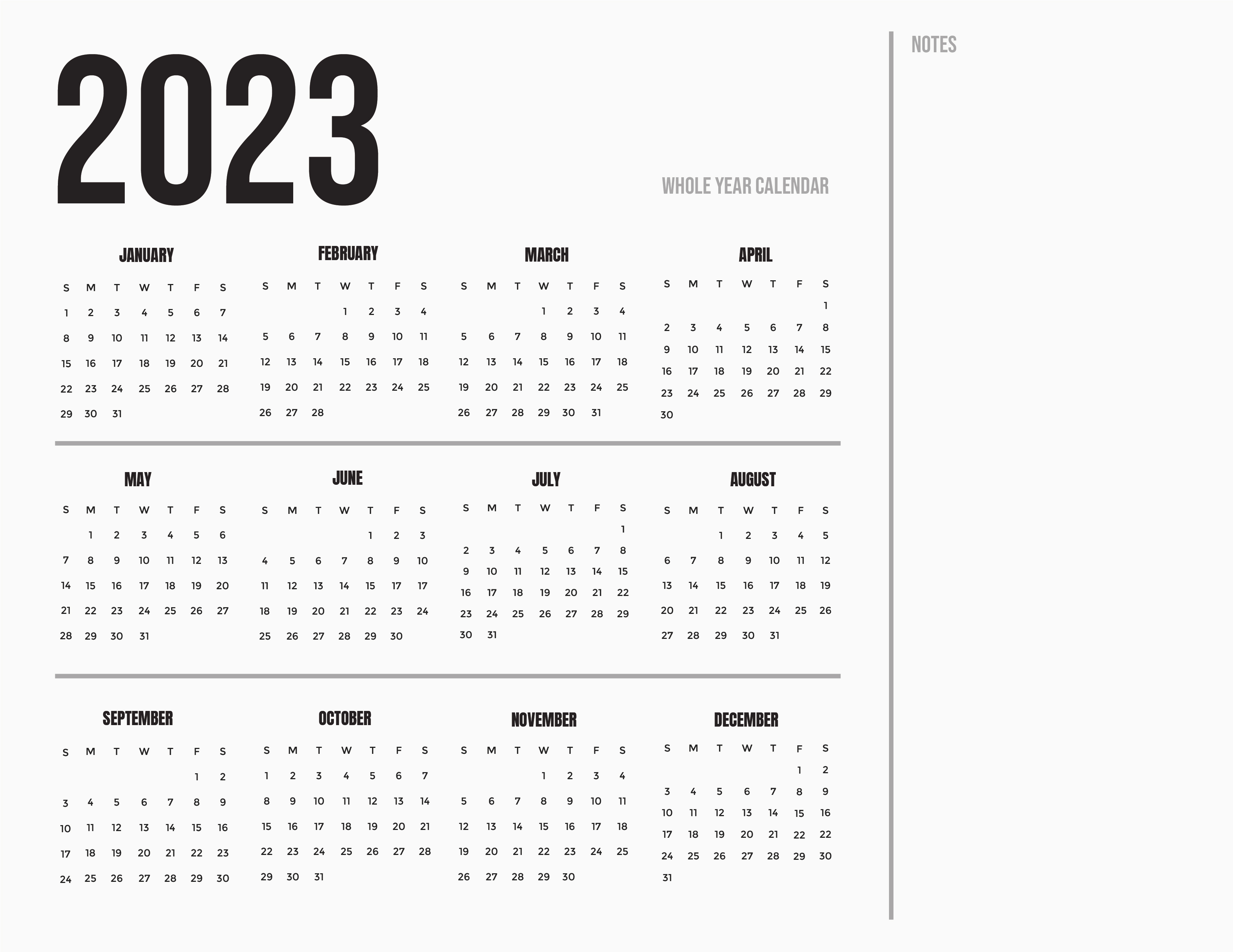 FREE 2023 Calendar Template Download In Word Google Docs Excel PDF