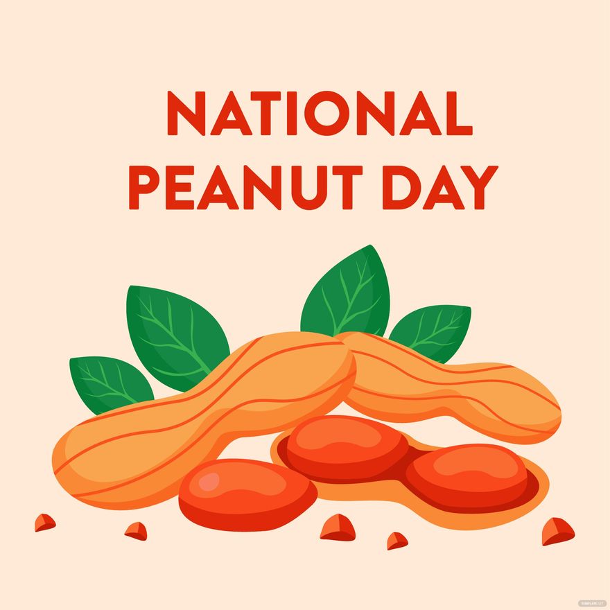 National Peanut Day Cartoon Background Template - Edit Online ...