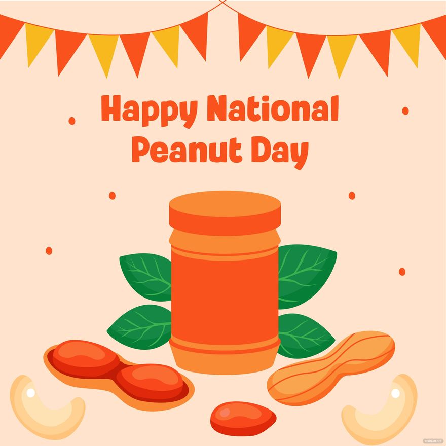 National Peanut Day Wishes Background Template - Edit Online & Download ...