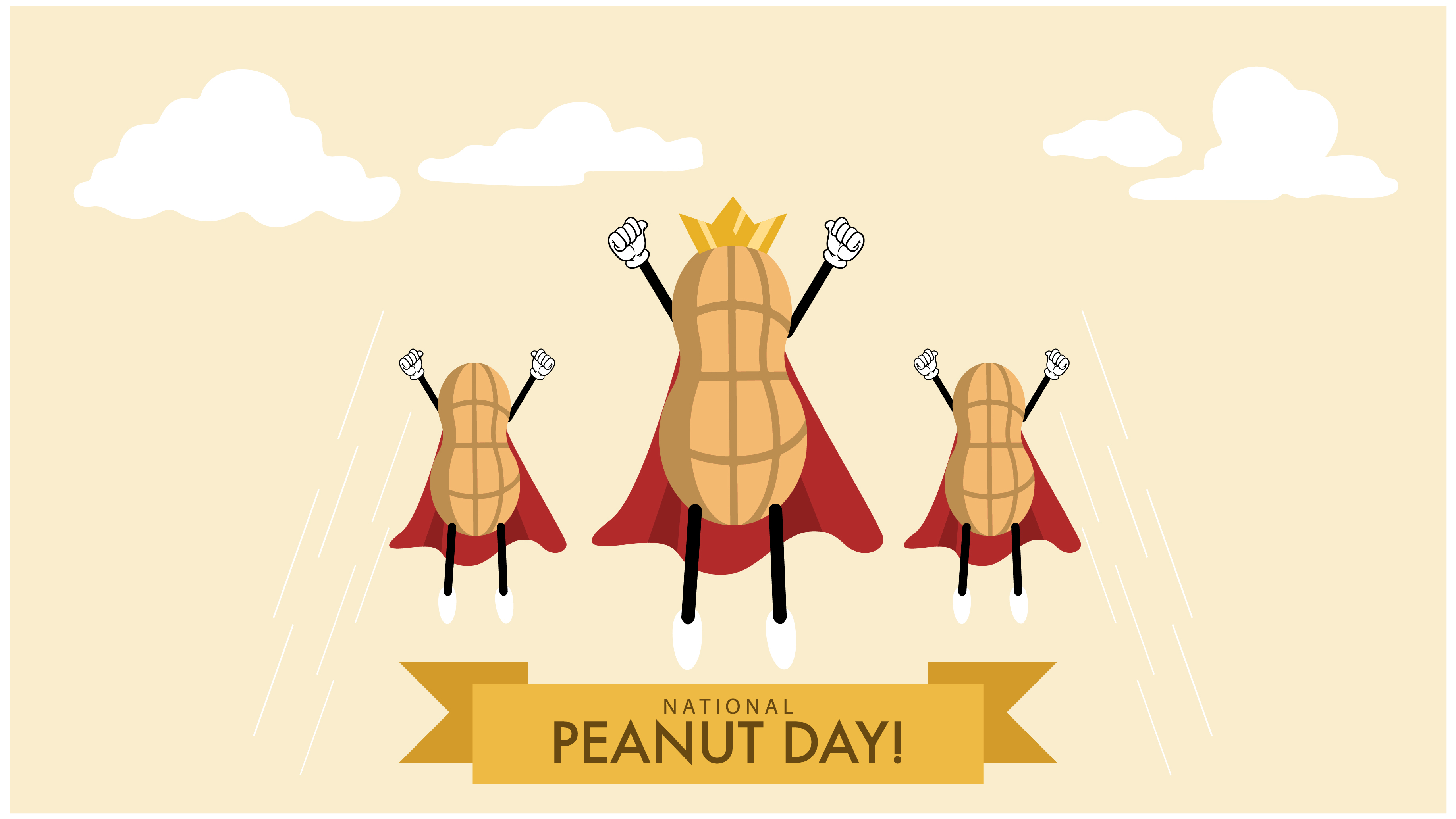 National Peanut Day Cartoon Background Template - Edit Online ...