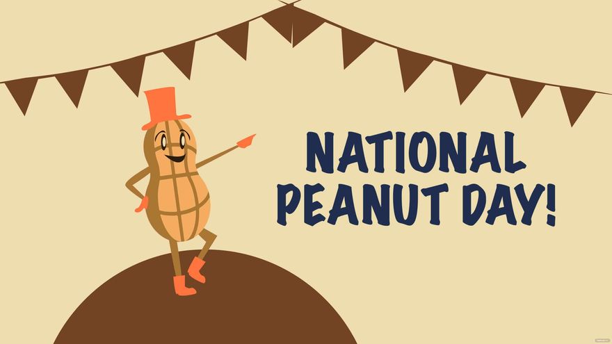 National Peanut Day Cartoon Background Template - Edit Online ...