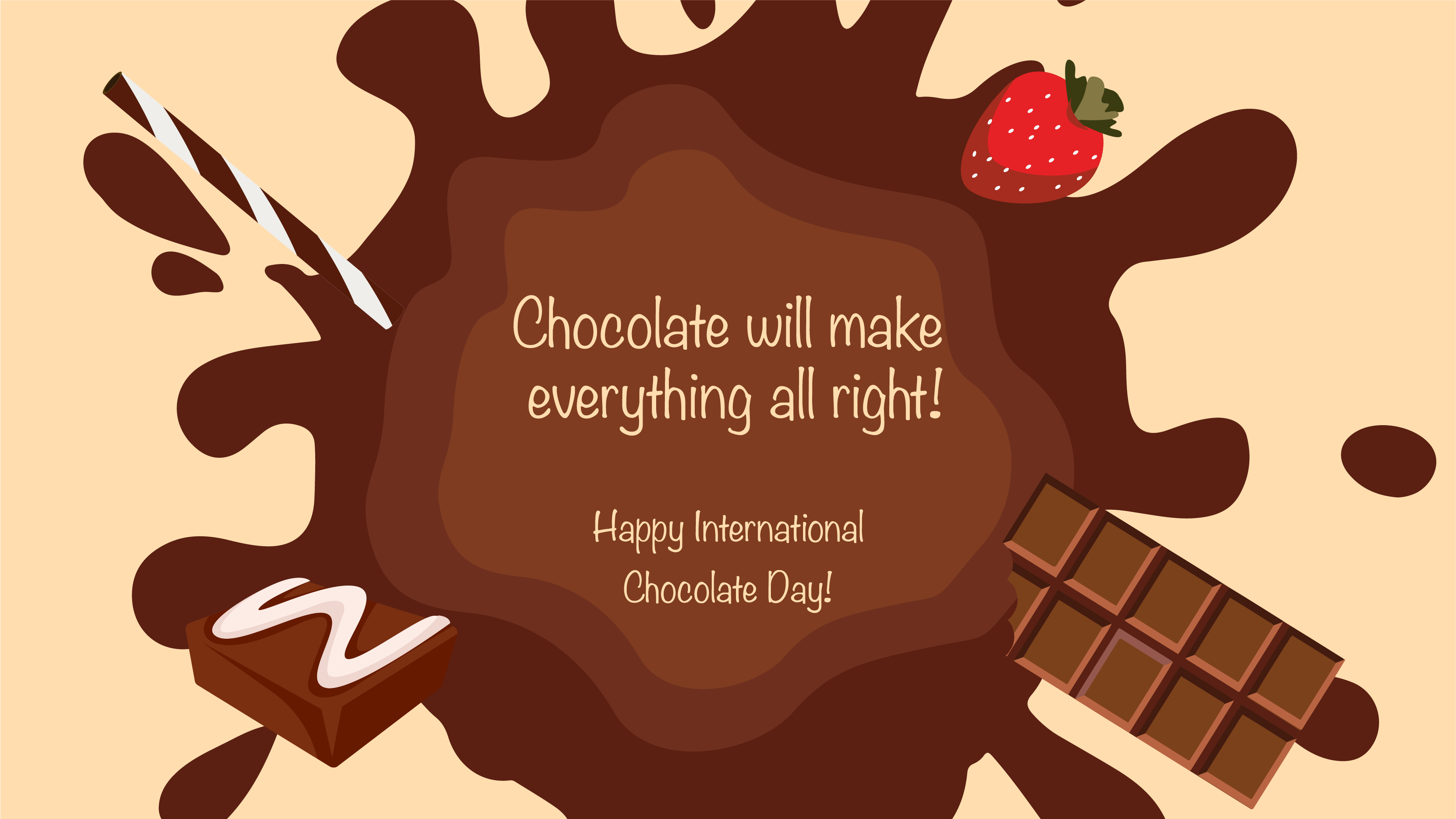 International Chocolate Day Wallpaper Background Template - Edit Online ...