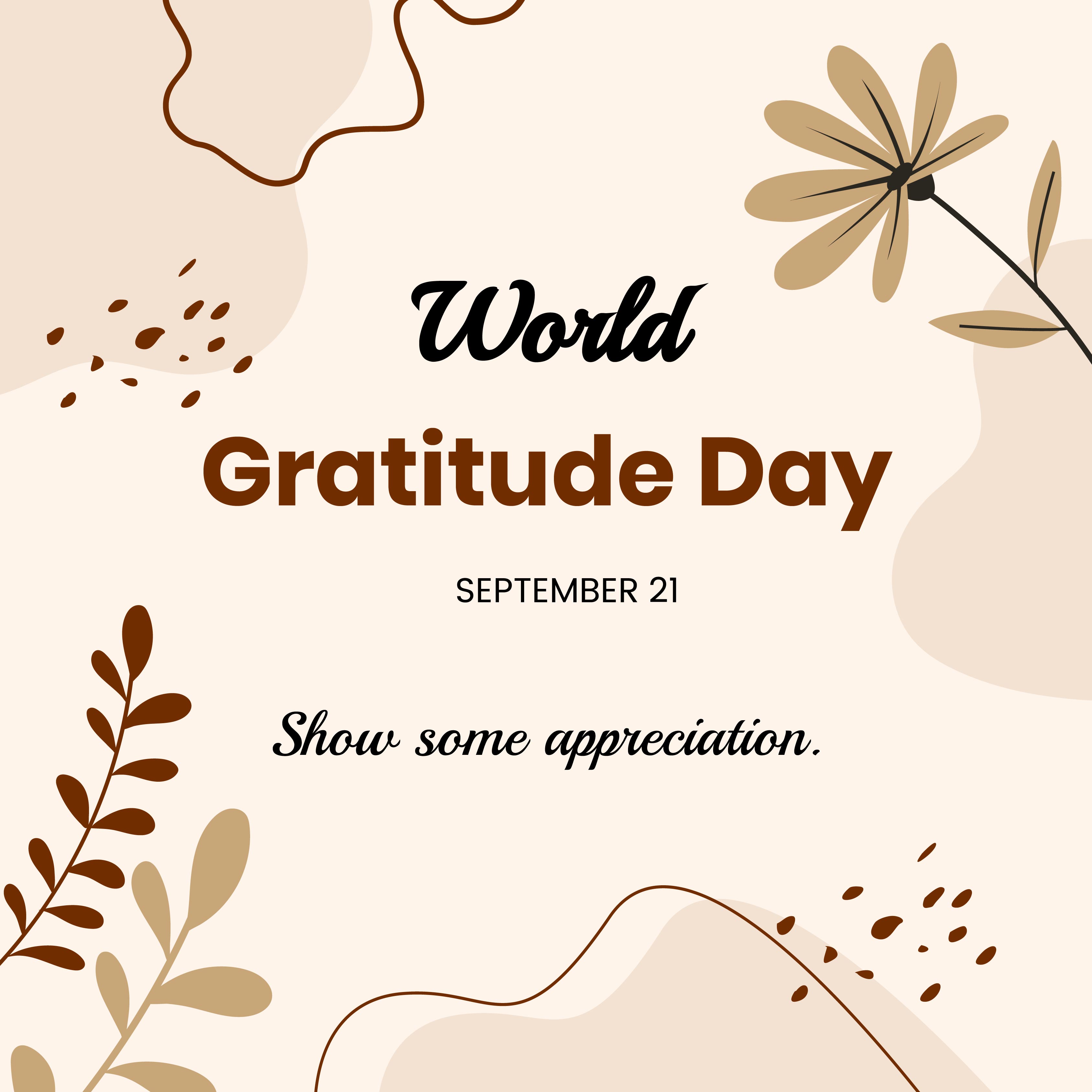 World Gratitude Day Drawing Vector Template - Edit Online & Download ...
