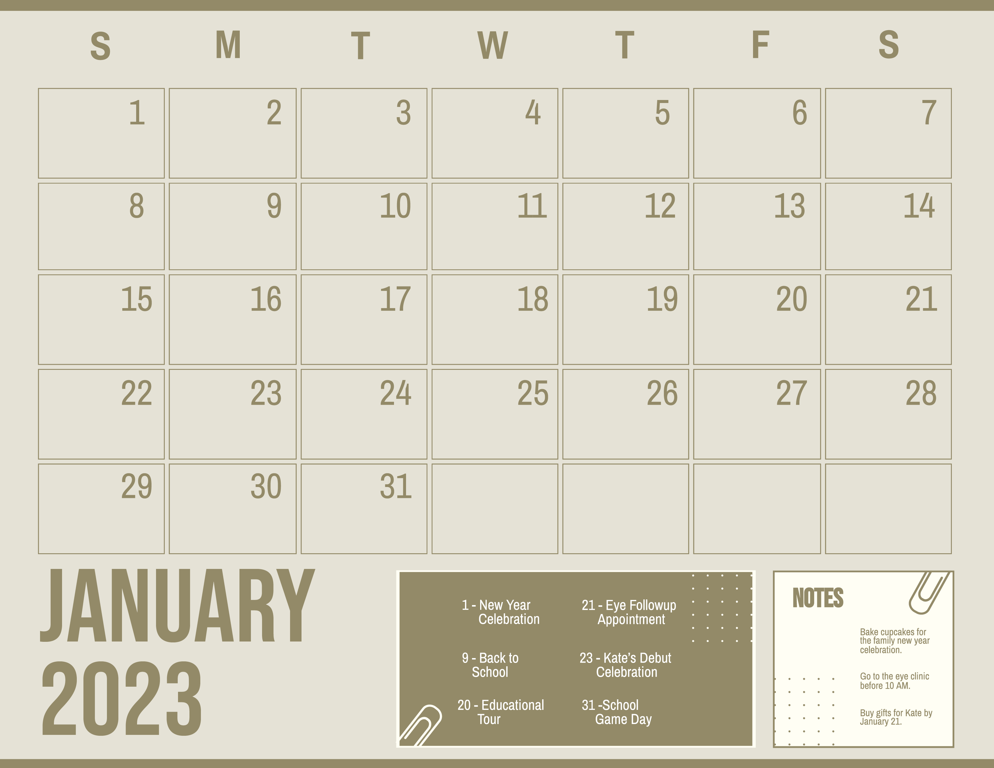 January 2023 Calendar With Moon Phases Template - Edit Online ...