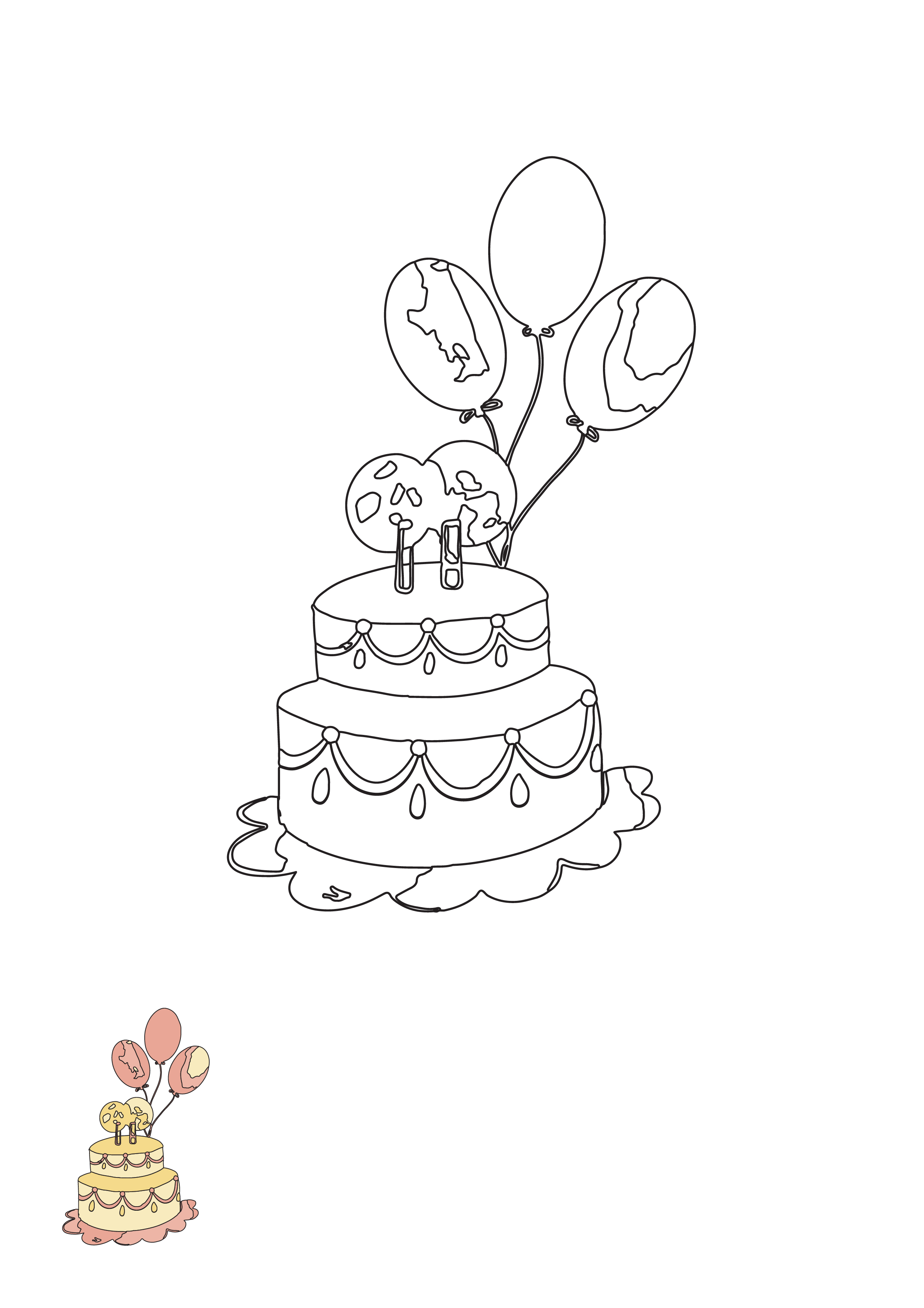 Free Watercolor Floral Happy Birthday Coloring Page - Download in PDF ...