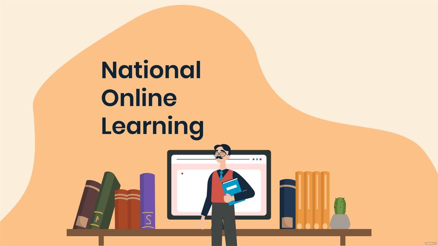 National Online Learning Day Drawing Background - EPS, Illustrator, JPG ...