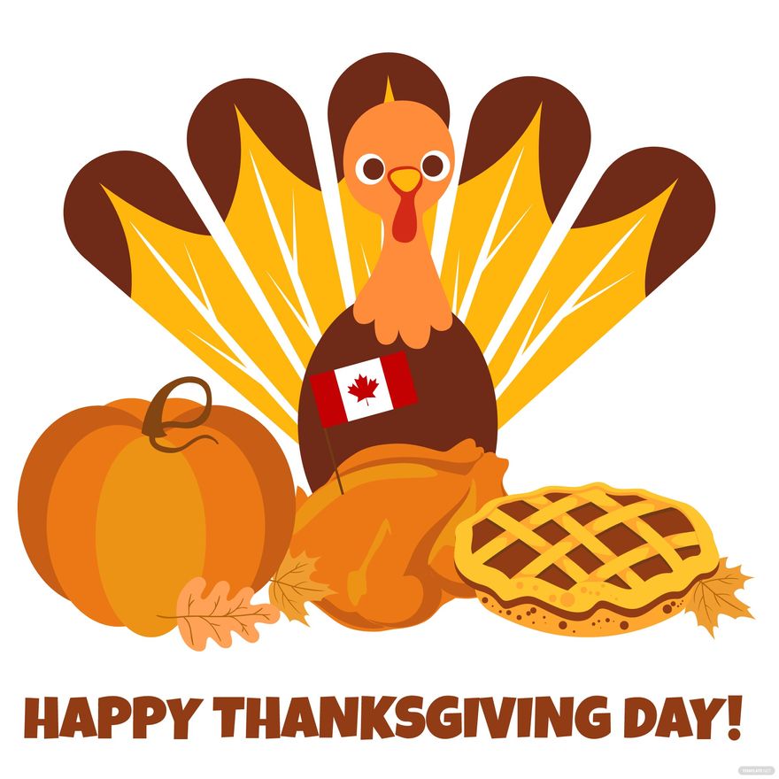Canadian Thanksgiving Clipart Vector Template - Edit Online & Download ...